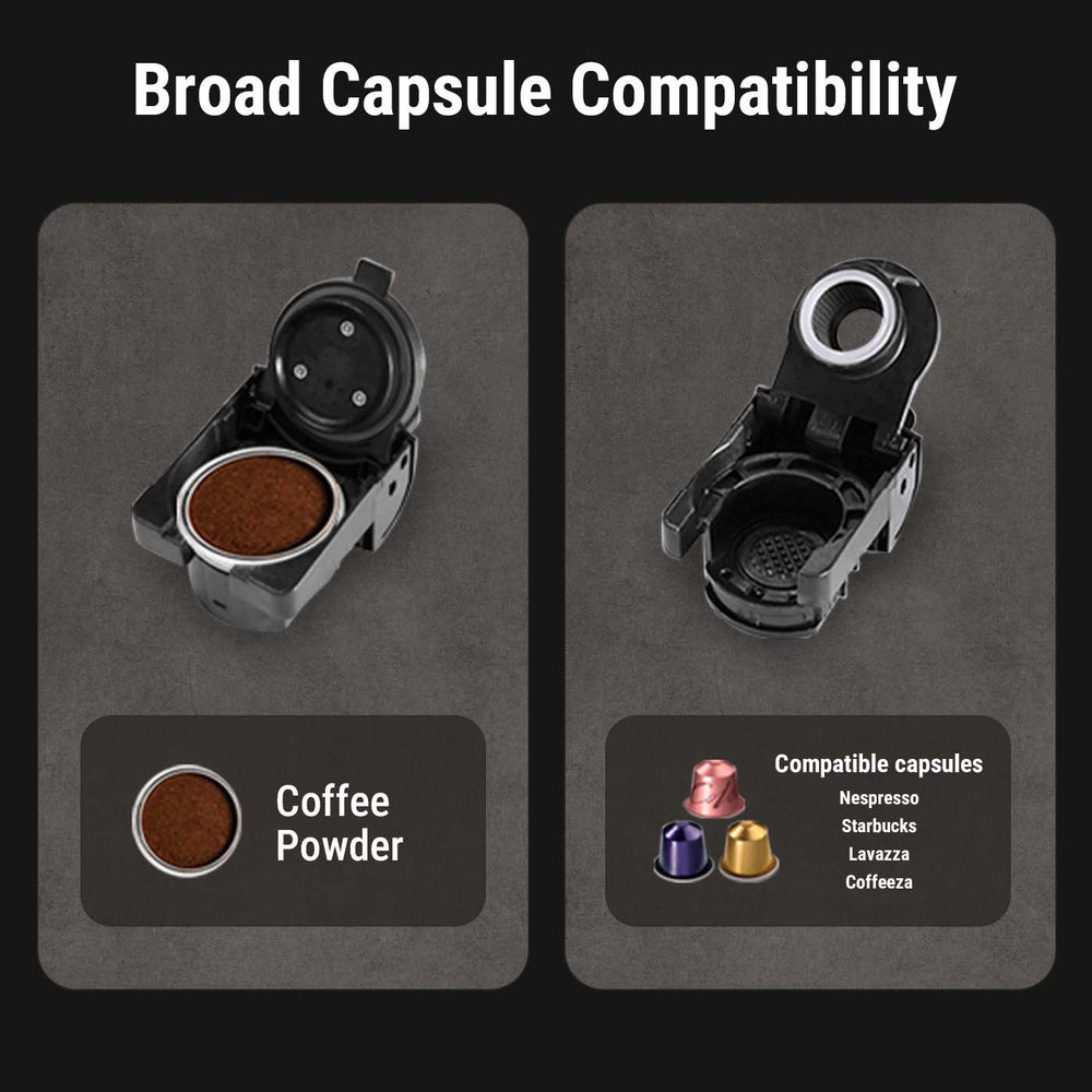 Espresso Machine for Nespresso Capsules & Ground Coffee Power | 20-Bar ...