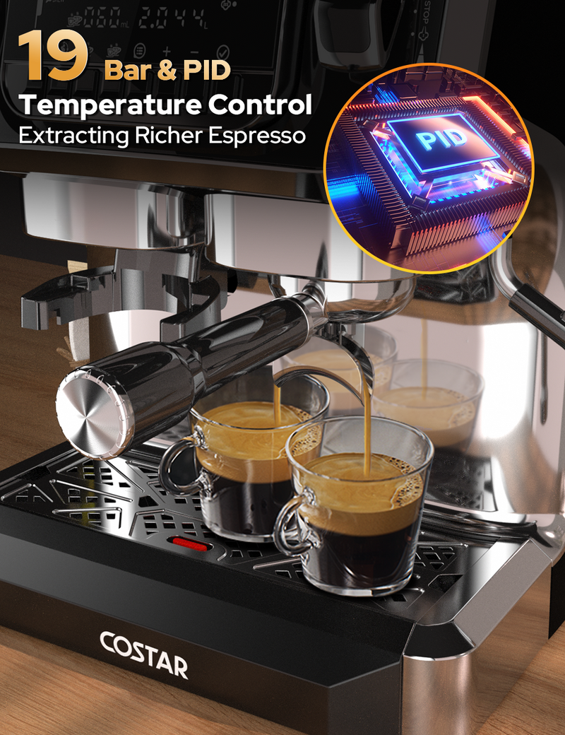 Semi-Automatic Professional Espresso Machine | 19-Bar | Built-in ...