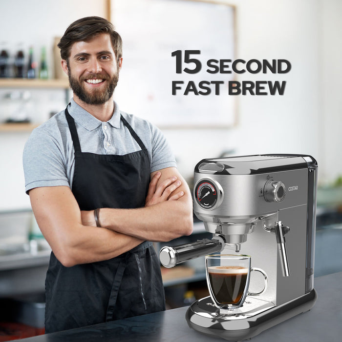 20 Bar Espresso Coffee Machine | Steam Wand for Milk Frothing | Coffee ...